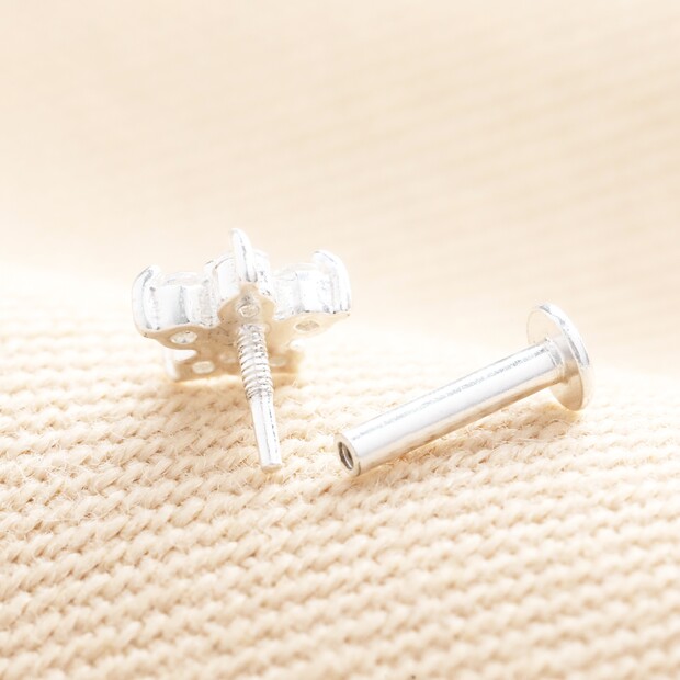 Sterling Silver Crystal Flower Piercing Earring | Jewellery | Lisa Angel