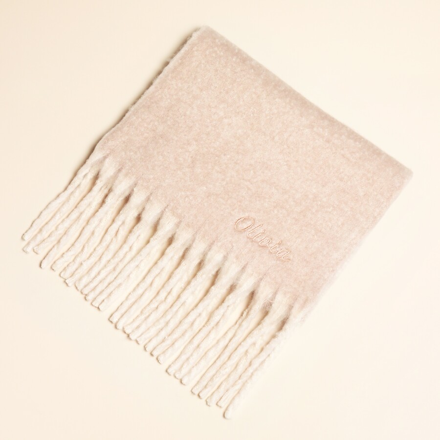 Personalised Beige Winter Scarf | Lisa Angel