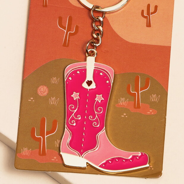Cowboy Boot Enamel Keyring | Sass & Belle | Lisa Angel