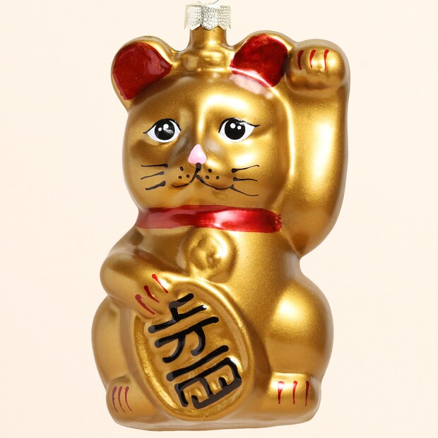 Gold Lucky Cat Bauble | Sass & Belle | Lisa Angel