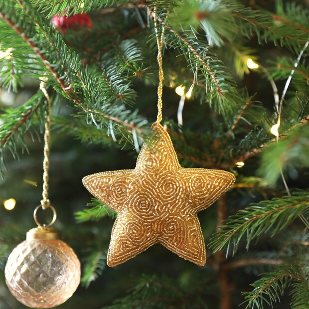 Beaded Star Hanging Decoration | Ornaments | Lisa Angel