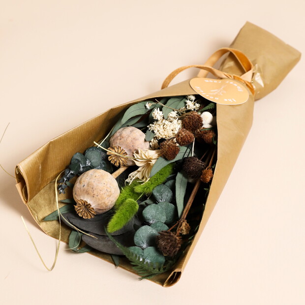 Evergreen Preserved Foliage and Dried Flower Posy | The Norfolk Flower ...