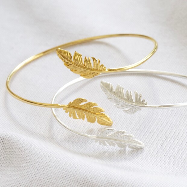 Silver Feather Bangle | Women's Jewellery | Lisa Angel