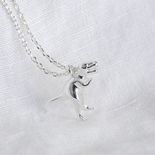 Silver T-Rex Dinosaur Necklace | Jewellery | Lisa Angel