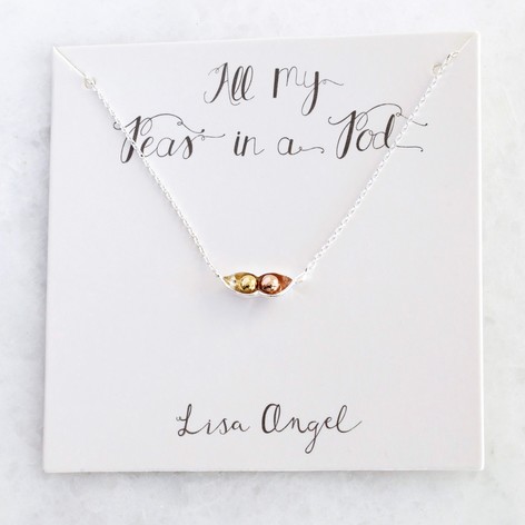 Silver Two Peas in a Pod Necklace | Lisa Angel
