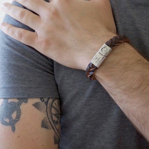 Personalised Men's Woven Leather Bracelet | Lisa Angel