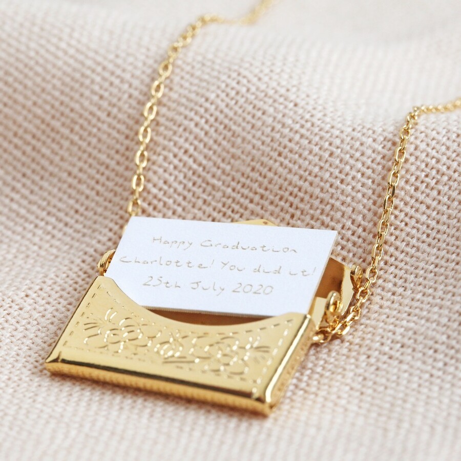 Personalised Graduation Envelope Necklace | Lisa Angel
