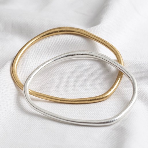 Organic Shape Bangle in Silver | Ladies' Jewellery | Lisa Angel