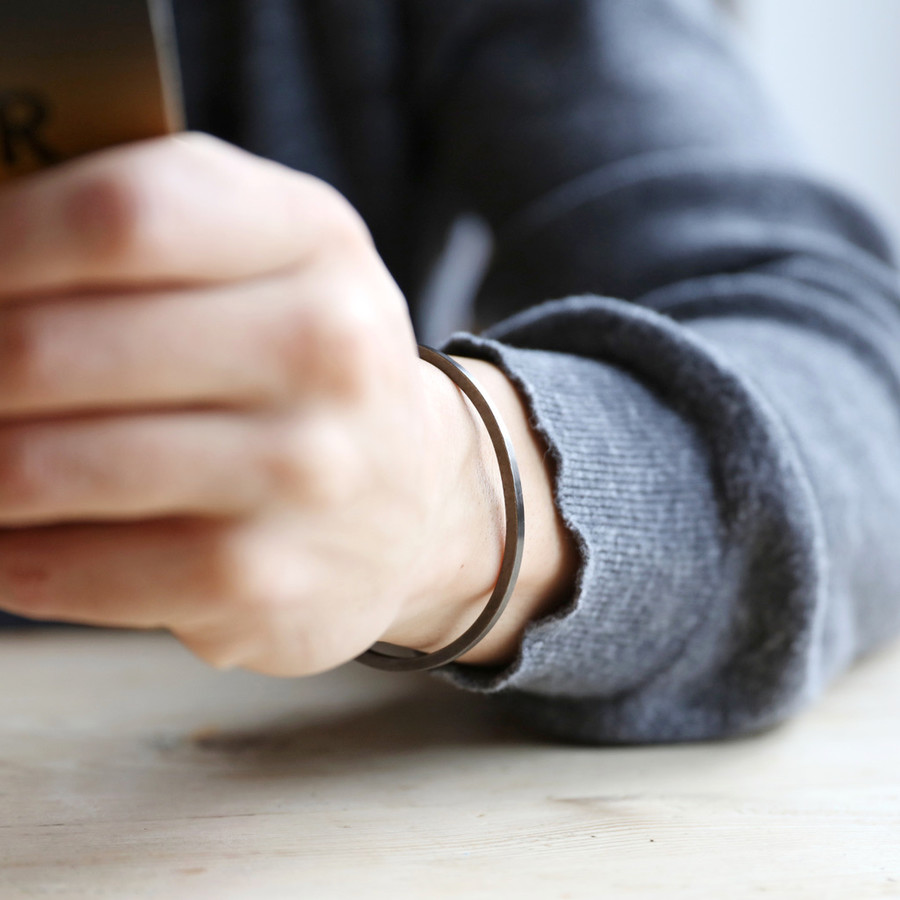 Men's Personalised Brushed Bar Bangle | Jewellery | Lisa Angel