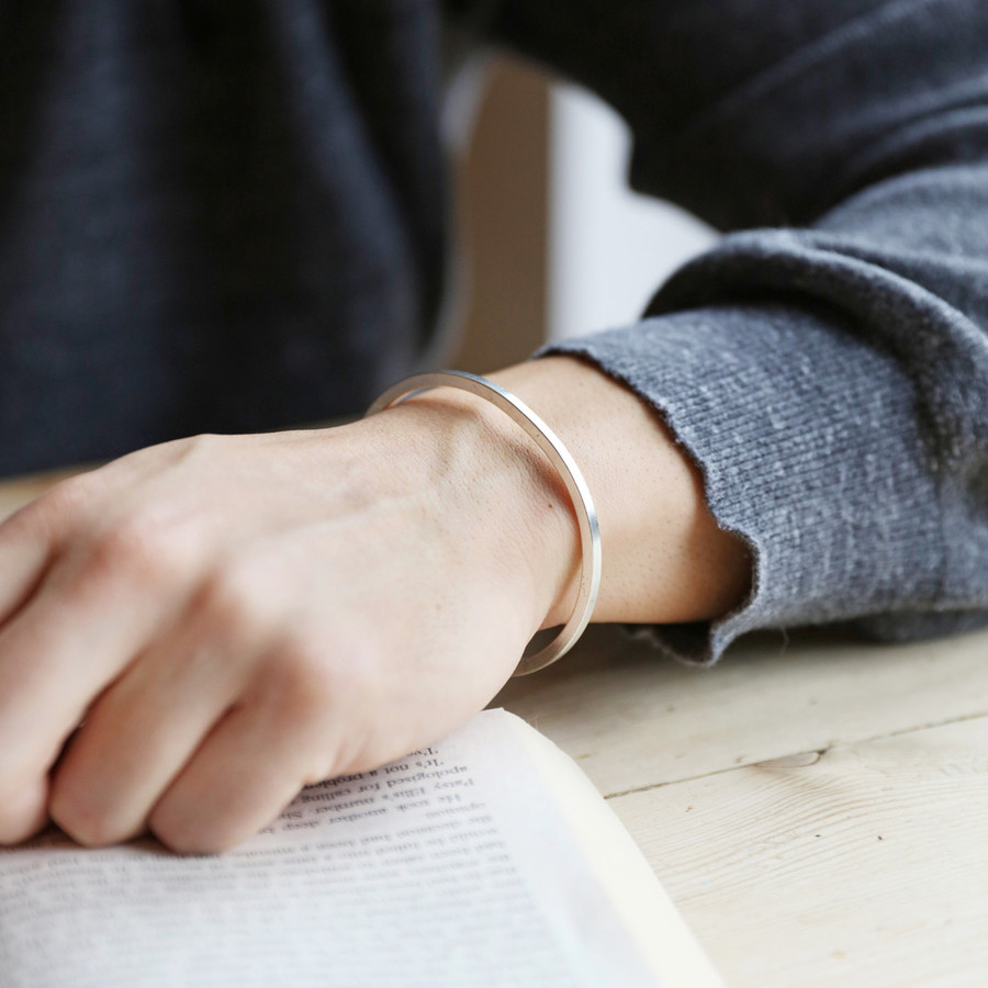 Men's Personalised Brushed Bar Bangle | Jewellery | Lisa Angel