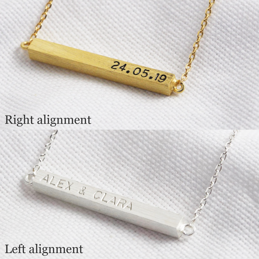 Personalised Horizontal Bar Necklace | Jewellery | Lisa Angel