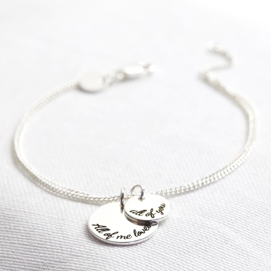 Personalised Double Disc Charm Bracelet | Lisa Angel