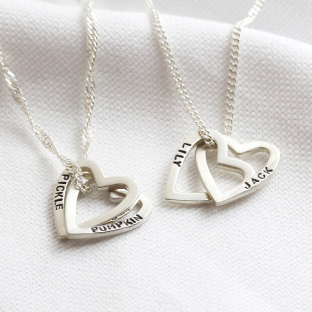 Personalised Sterling Silver Love Hearts Necklace | Lisa Angel Personalised Sterling Silver Love Hearts Necklace | Lisa Angel