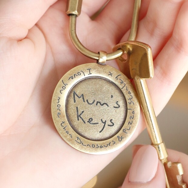 Personalised 'Mum's Keys' Antiqued Gold Keyring | Lisa Angel