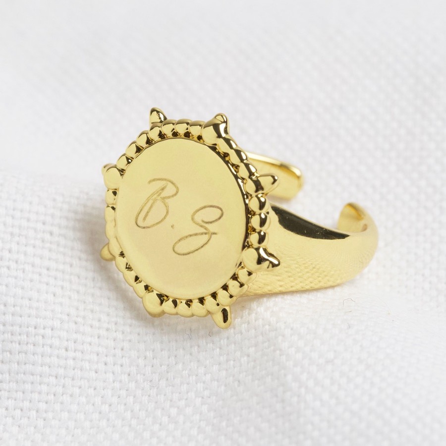 Personalised Sun Signet Ring