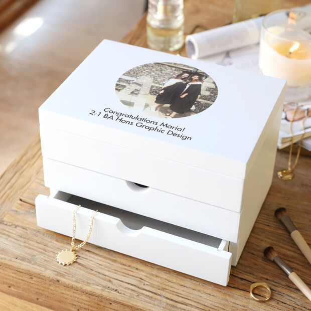 Personalised 'Your Photo' White Jewellery Box | Lisa Angel