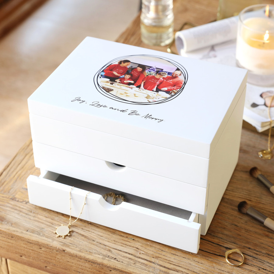 Personalised 'Your Photo' White Jewellery Box | Lisa Angel