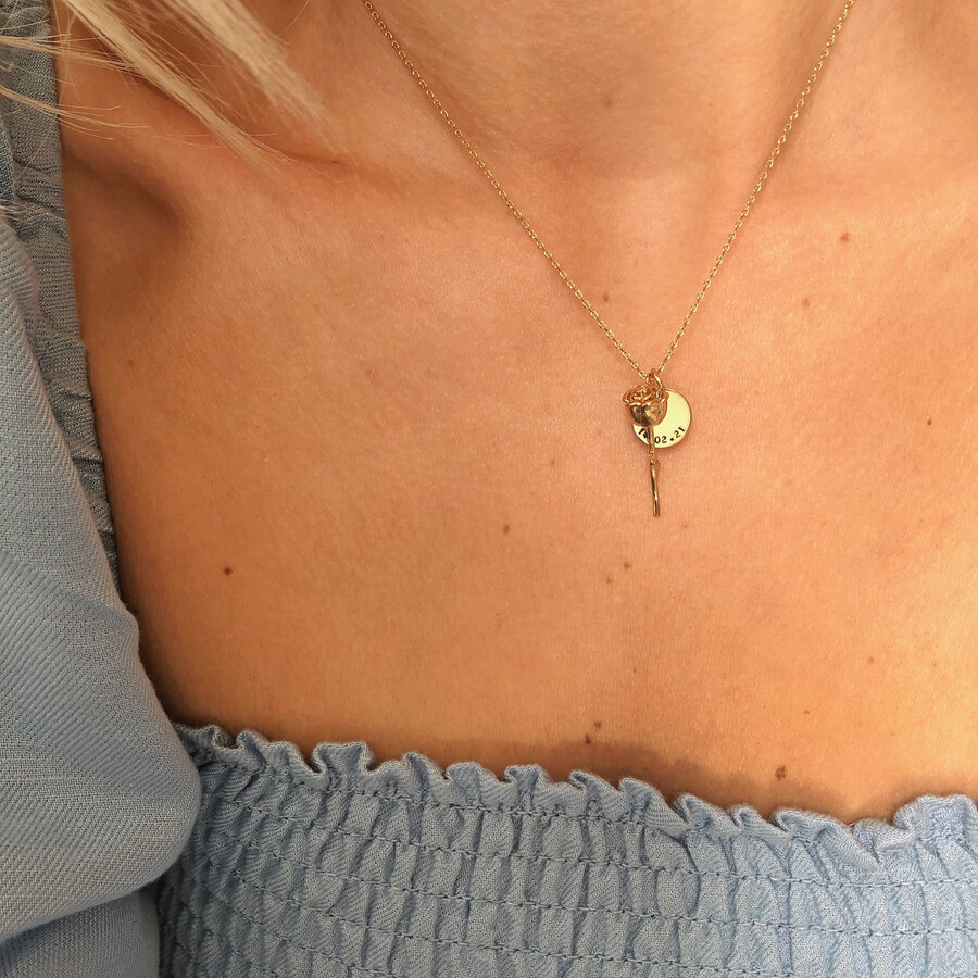 Personalised Rose Stem Pendant Necklace | Lisa Angel Jewellery