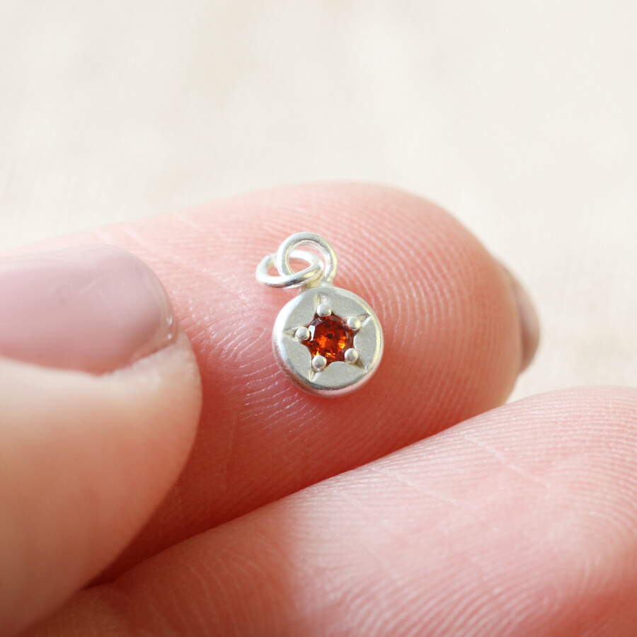 Tiny Sterling Silver Birthstone Charm | Lisa Angel