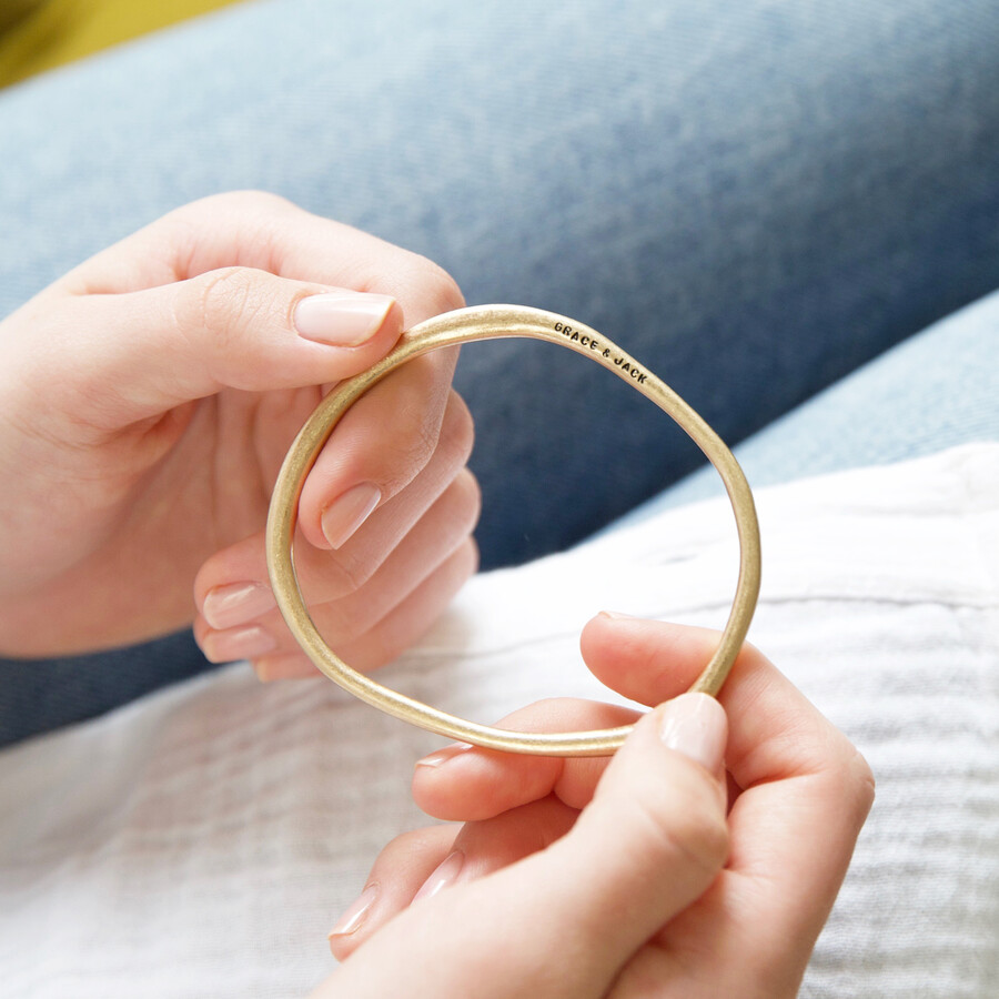 Personalised Organic Shape Bangle | Jewellery | Lisa Angel