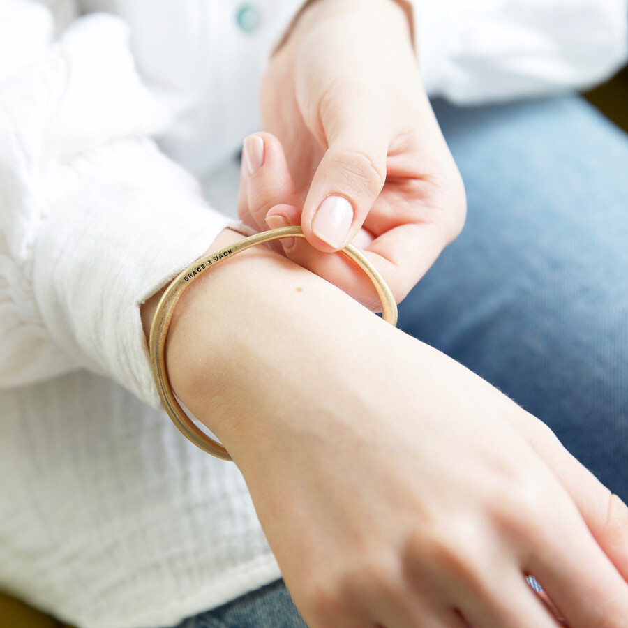 Personalised Organic Shape Bangle | Jewellery | Lisa Angel