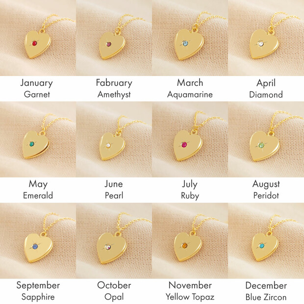 Birthstone Heart Locket Necklace in Gold | Lisa Angel