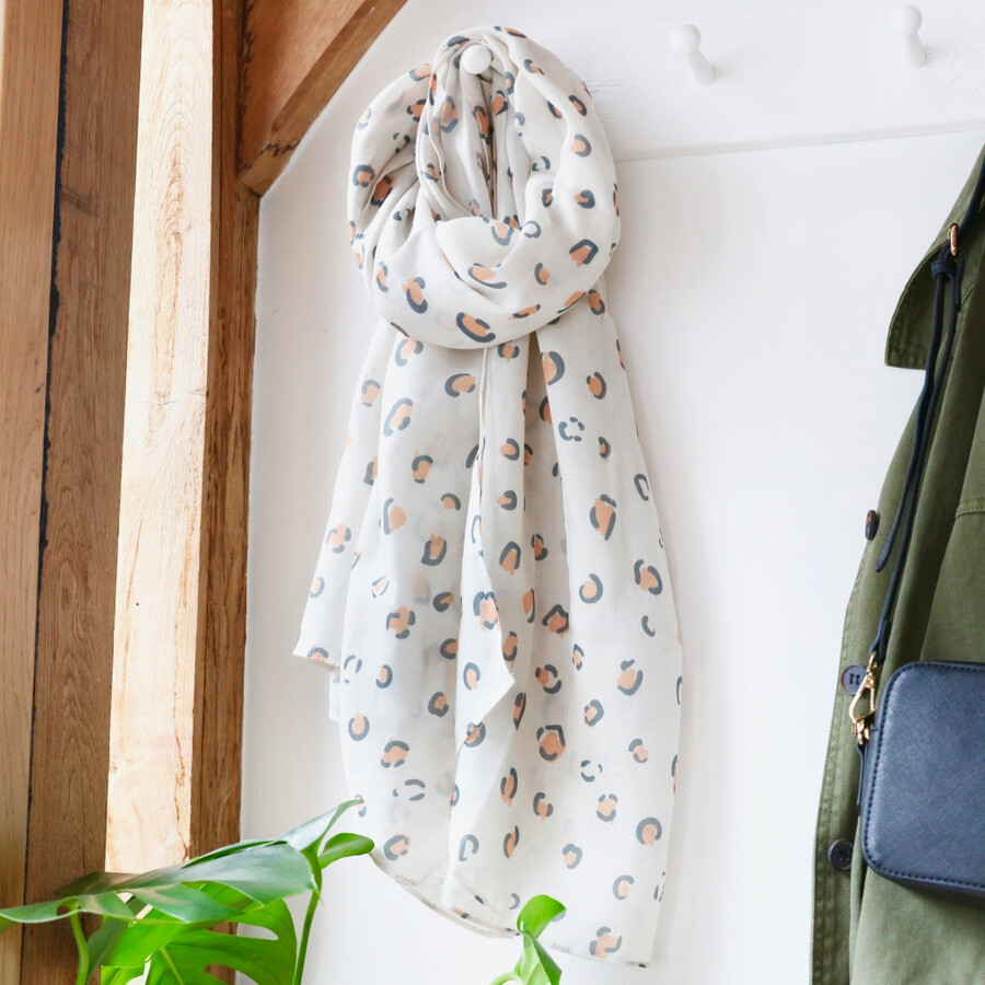 Leopard Print Recycled Lightweight Scarf | Lisa Angel