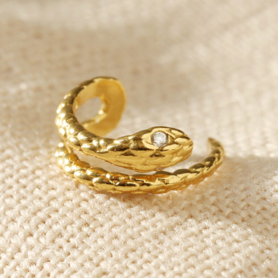 Tiny Gold Sterling Silver Snake Ear Cuff | Jewellery | Lisa Angel