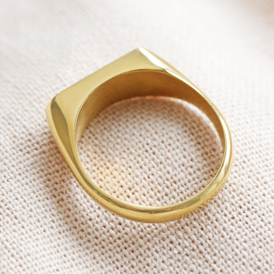 Personalised Stainless Steel Bar Signet Ring | Lisa Angel