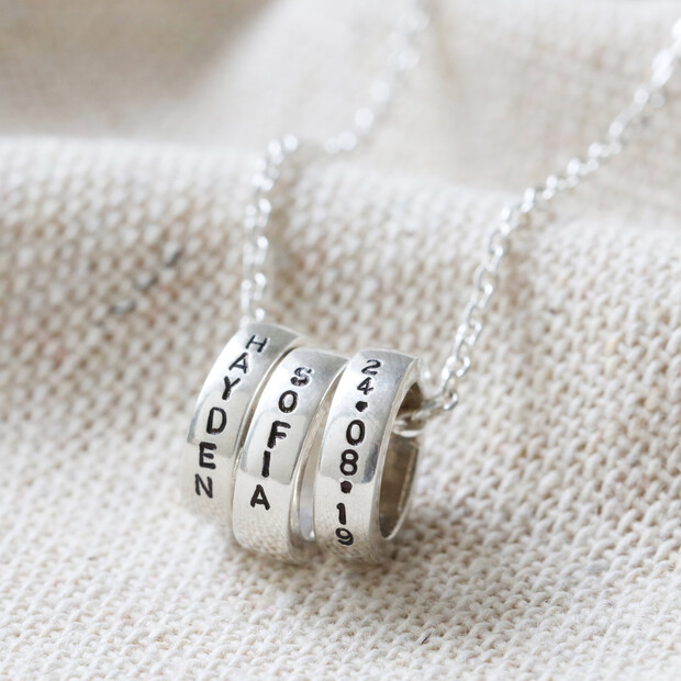 Personalised Sterling Silver Hoop Necklace | Lisa Angel