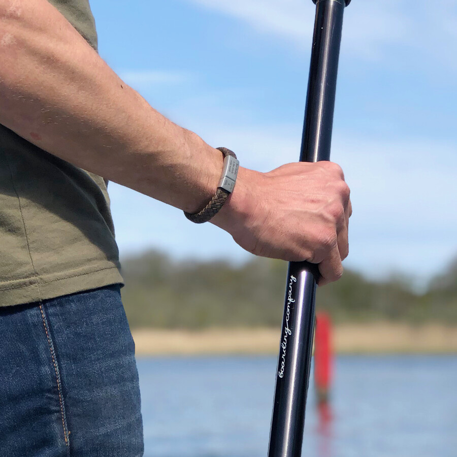 Men's Personalised Woven Leather Bracelet | Lisa Angel