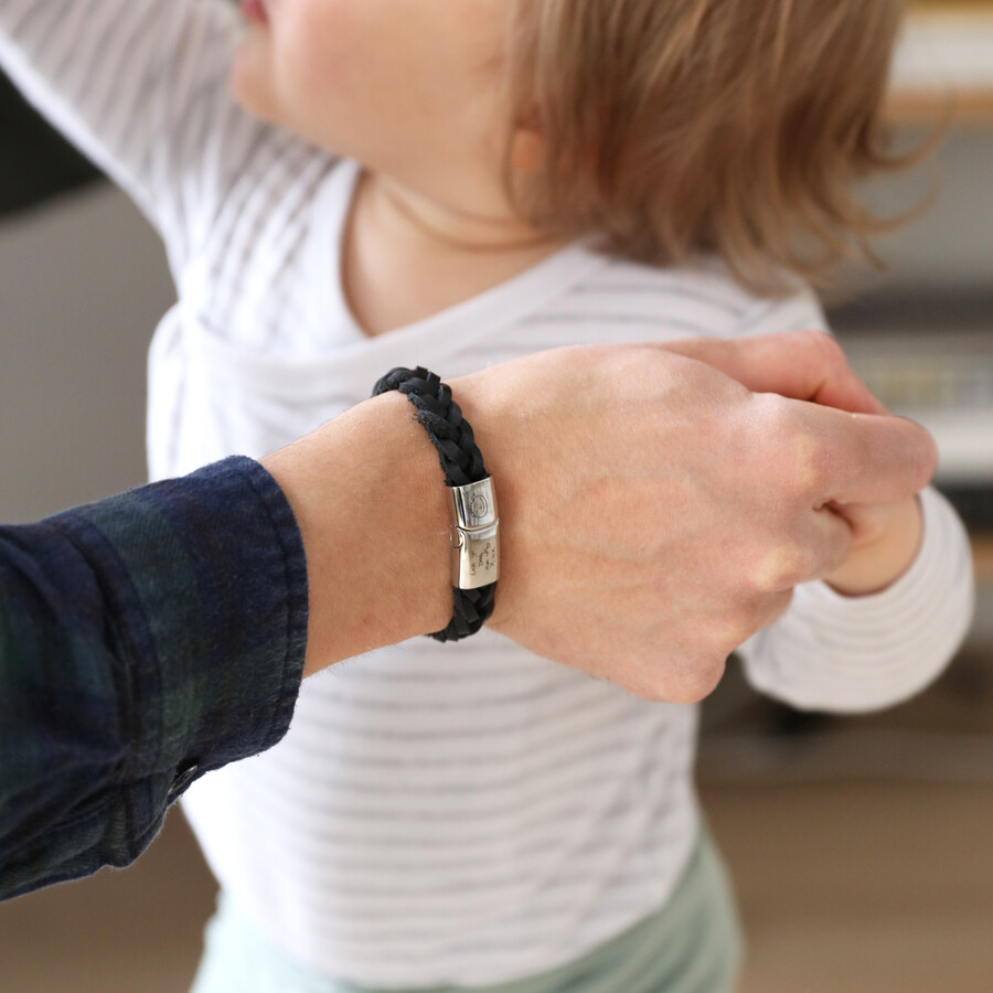 Personalised Men's Woven Leather Bracelet | Lisa Angel