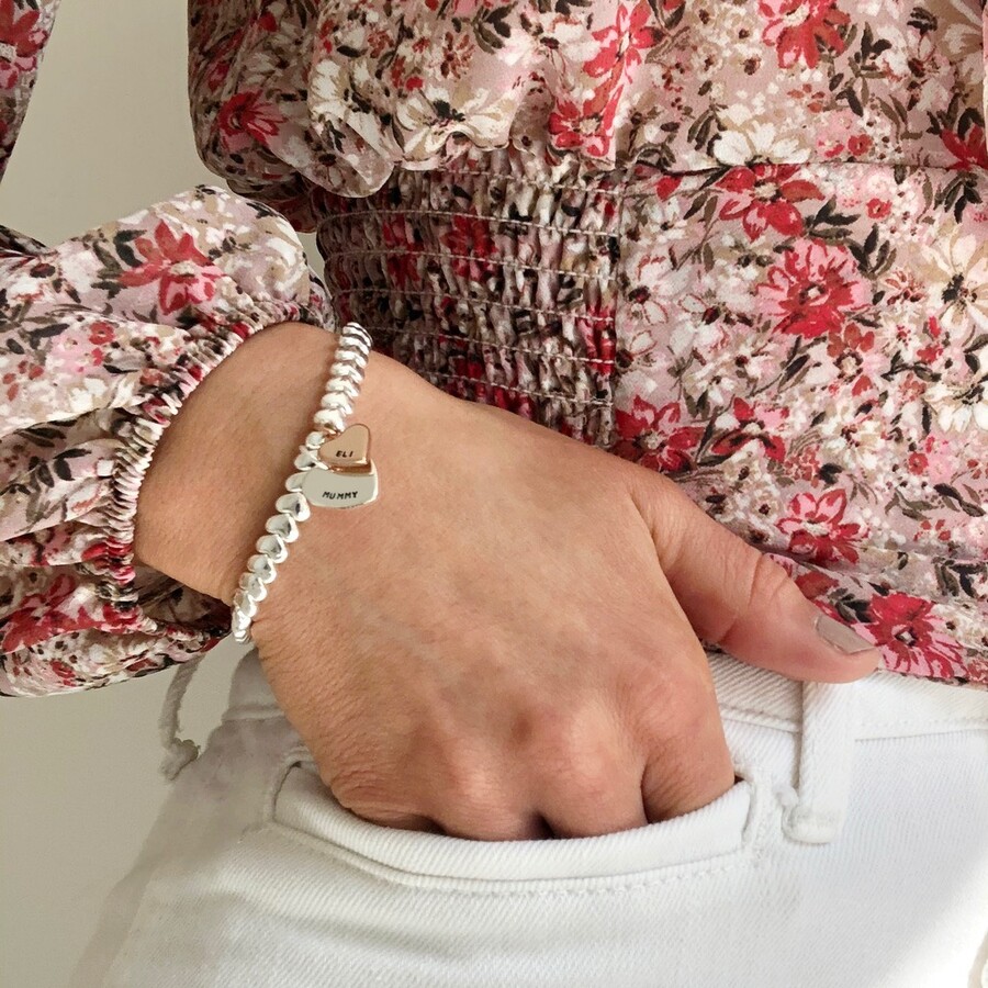 Personalised Beaded Hearts Bracelet | Lisa Angel