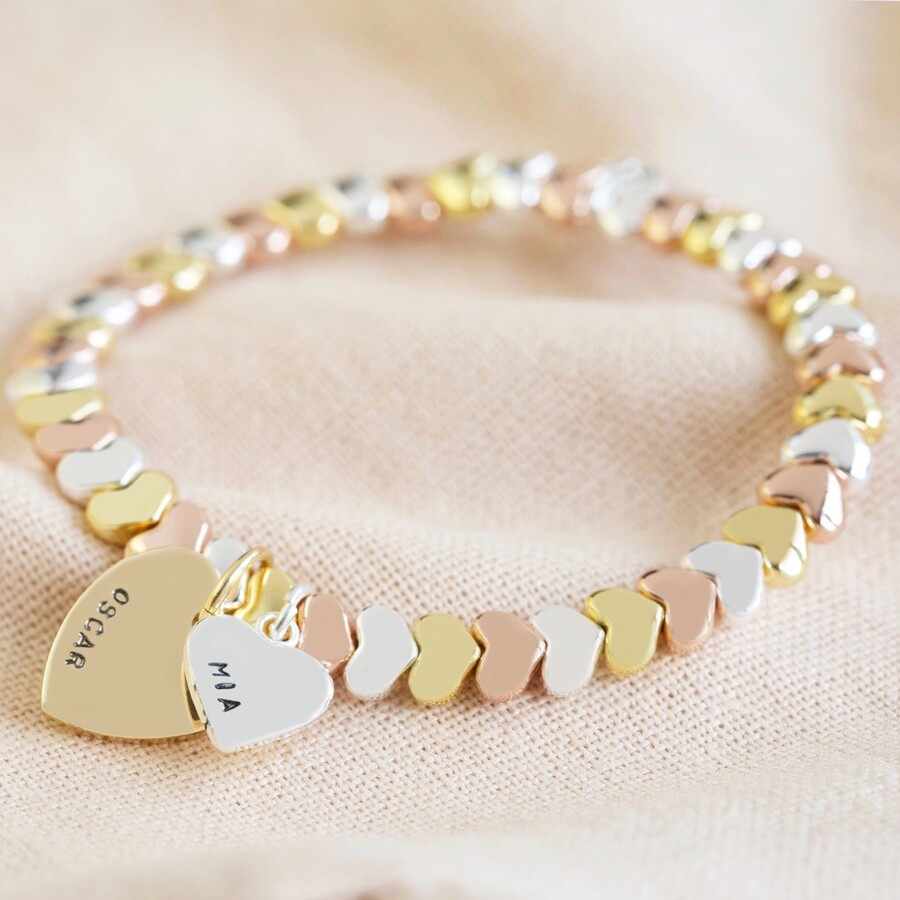 Personalised Beaded Hearts Bracelet | Lisa Angel