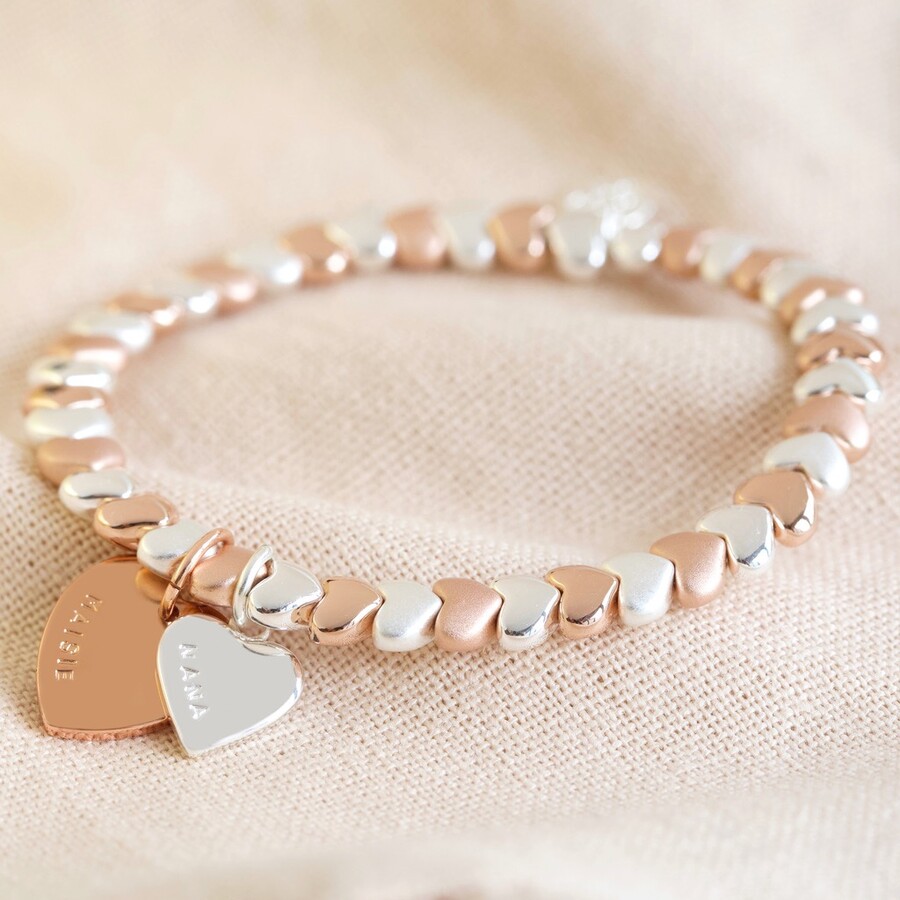 Personalised Beaded Hearts Bracelet | Lisa Angel