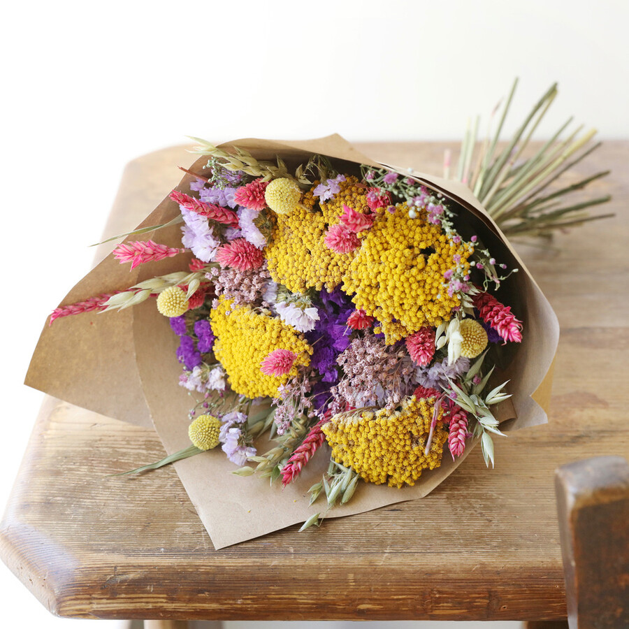 Luxury Rainbow Brights Dried Flower Bouquet | Lisa Angel