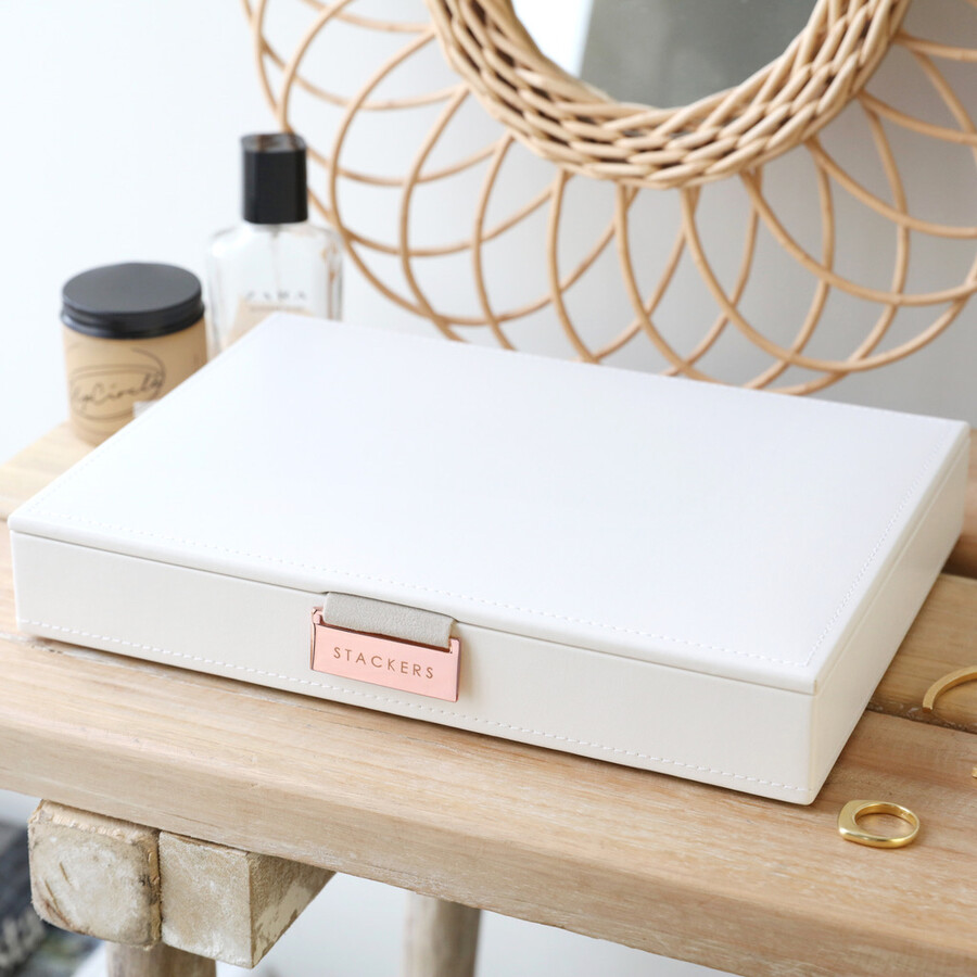 Stackers Classic Jewellery Box Lid in White | Lisa Angel