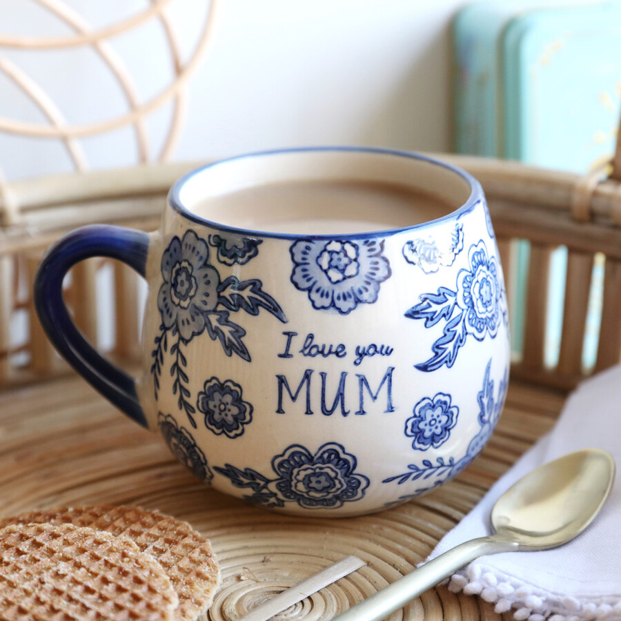 Sass & Belle | Blue Willow 'Mum' Mug | Lisa Angel
