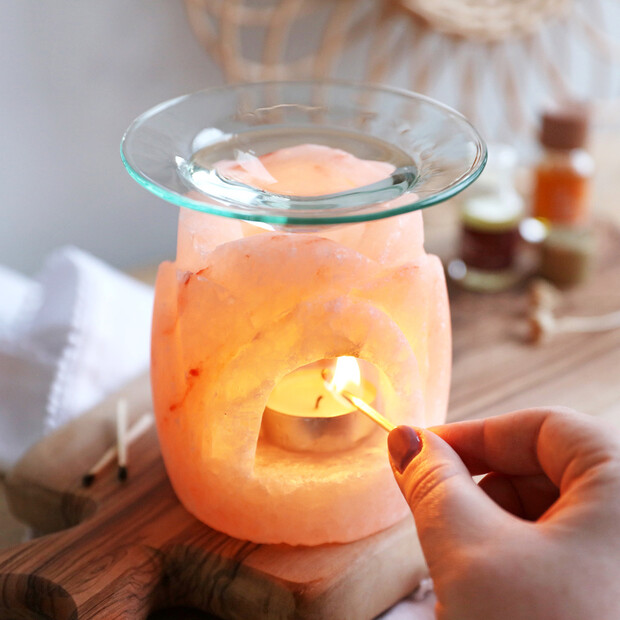 Lotus Flower Himalayan Rock Salt Oil Burner | Lisa Angel
