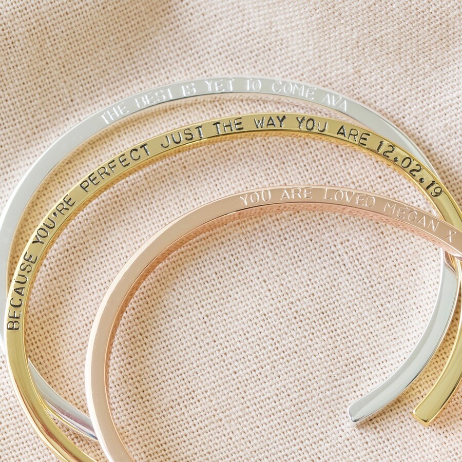 Personalised Polished Bar Bangle | Jewellery | Lisa Angel
