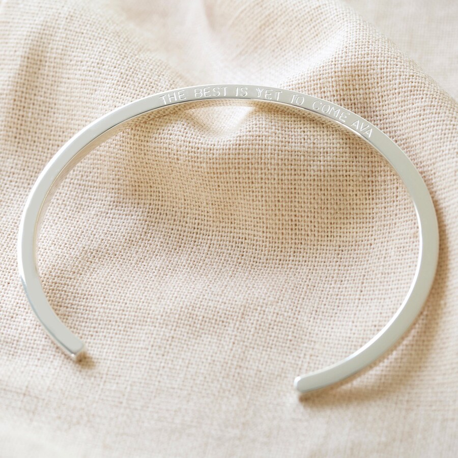 Personalised Polished Bar Bangle | Jewellery | Lisa Angel