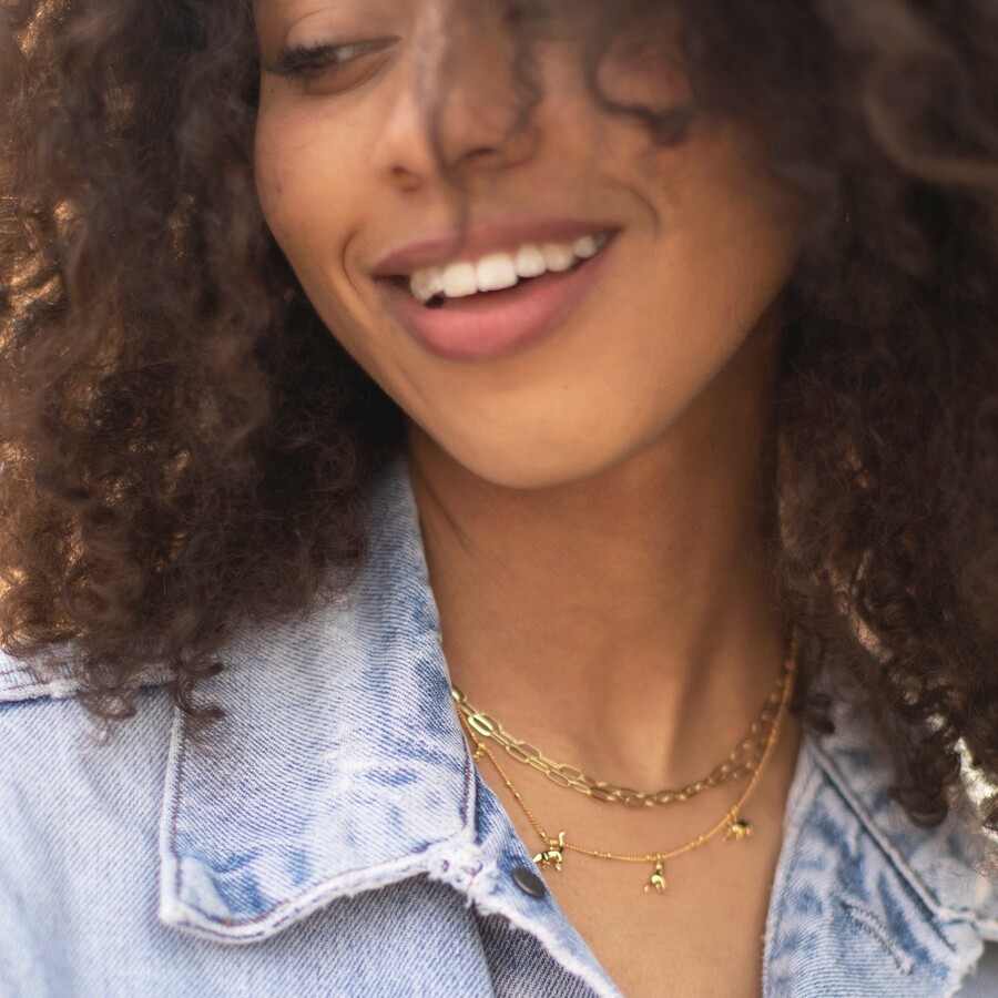 Gold Rectangle Chain Necklace | Jewellery | Lisa Angel