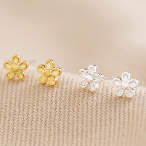 Tiny Flower Stud Earrings in Gold | Lisa Angel