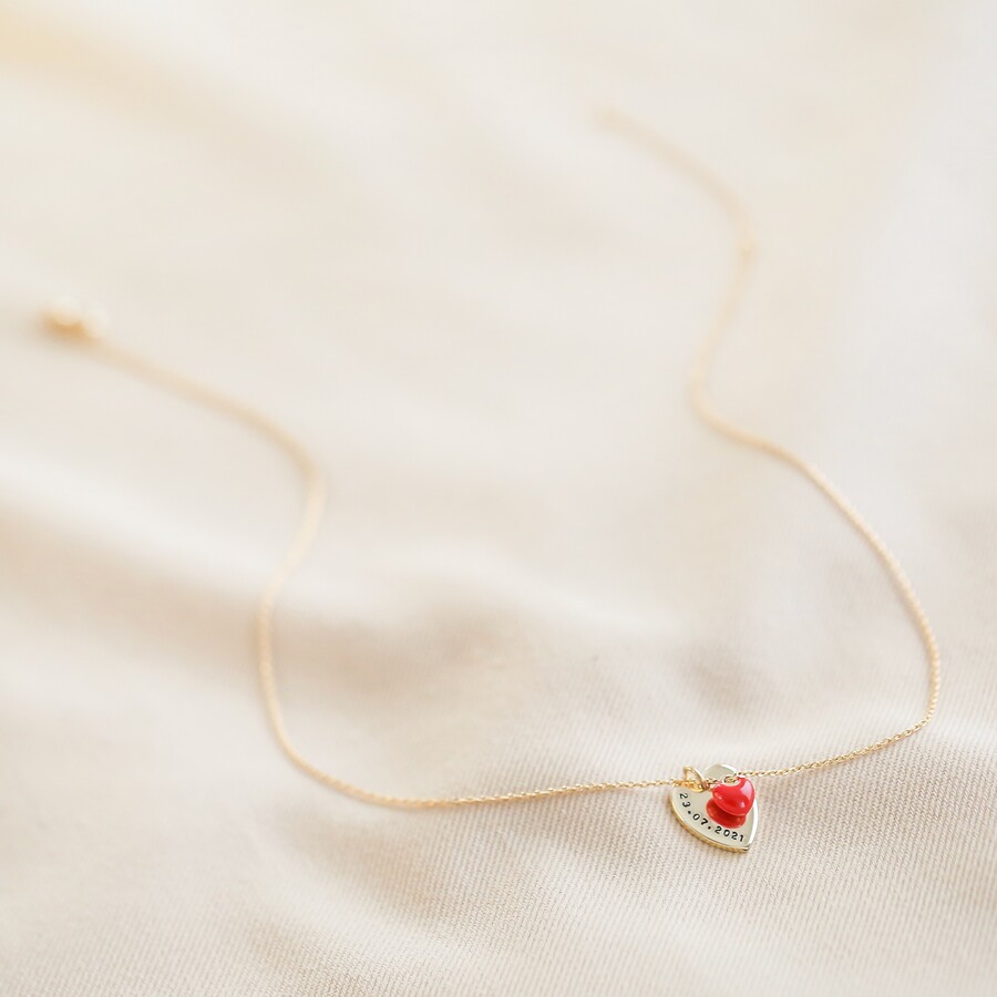 Personalised Tiny Enamel Heart Necklace | Lisa Angel