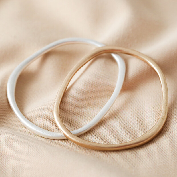 Organic Shape Bangle in Gold | Ladies' Jewellery | Lisa Angel