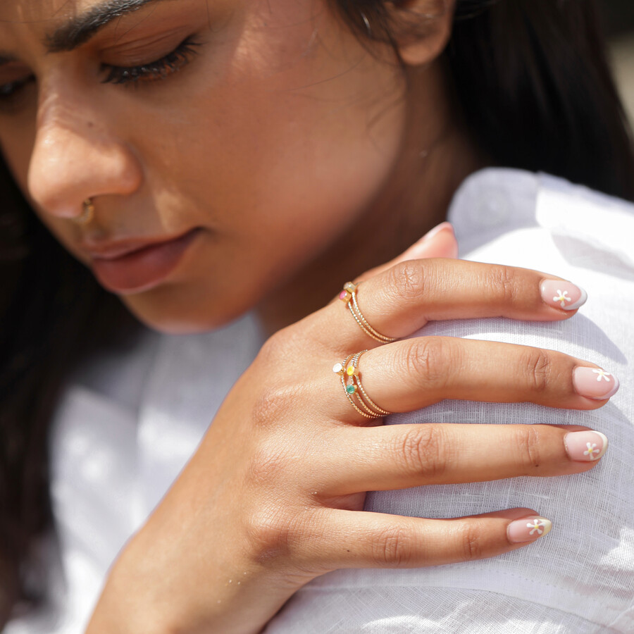 8 Adjustable Crystal Rings | Big Metal London | Lisa Angel