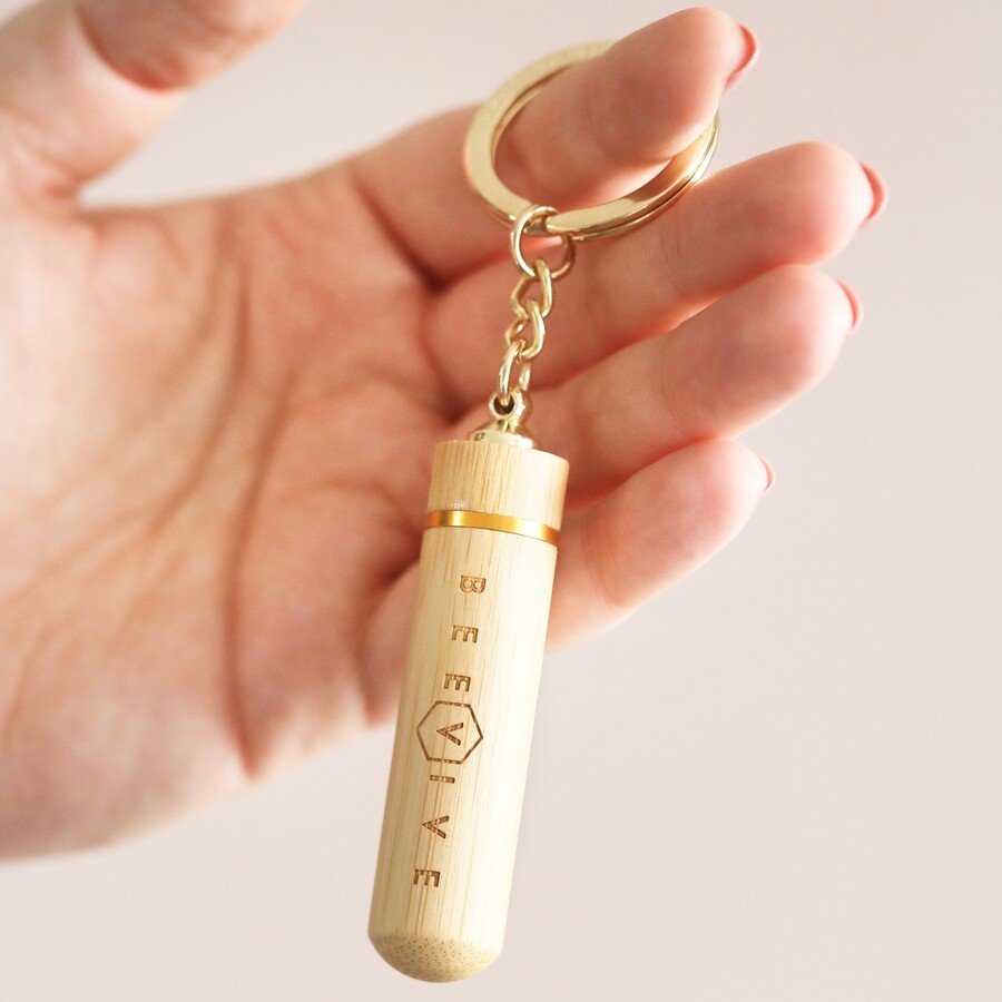 Bamboo Bee Revival Kit Keyring in Gold | Beevive | Lisa Angel