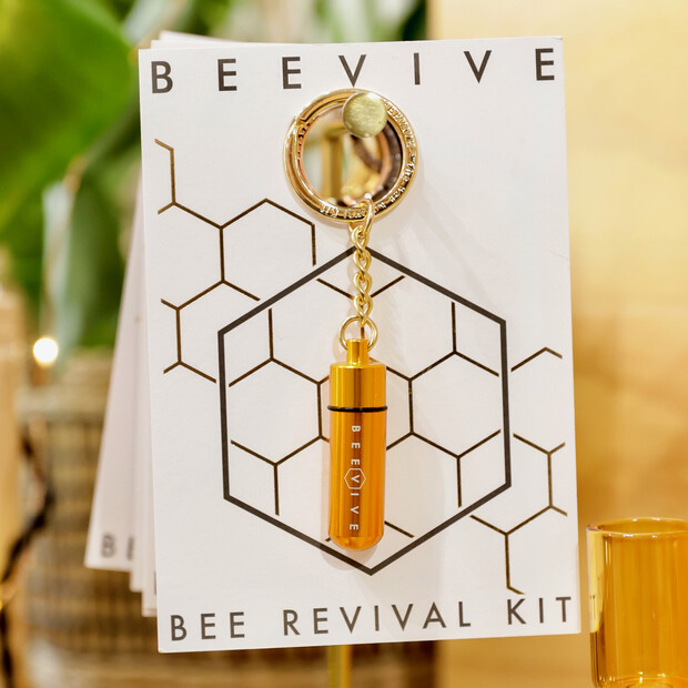 Beevive Bee Revival Kit Keyring in Gold | Lisa Angel