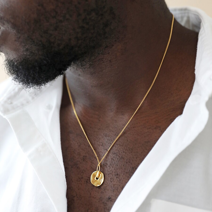 Spinning Disc Pendant Necklace in Gold | Lisa Angel