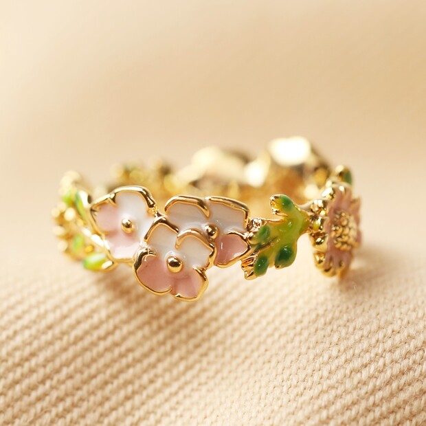 Enamel Flower Ring in Gold | Lisa Angel